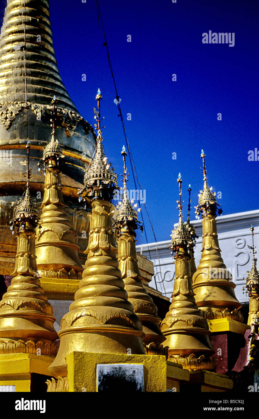 Architectural detail of the Mahagiri shrines and stupas atop Mt Poppa ...