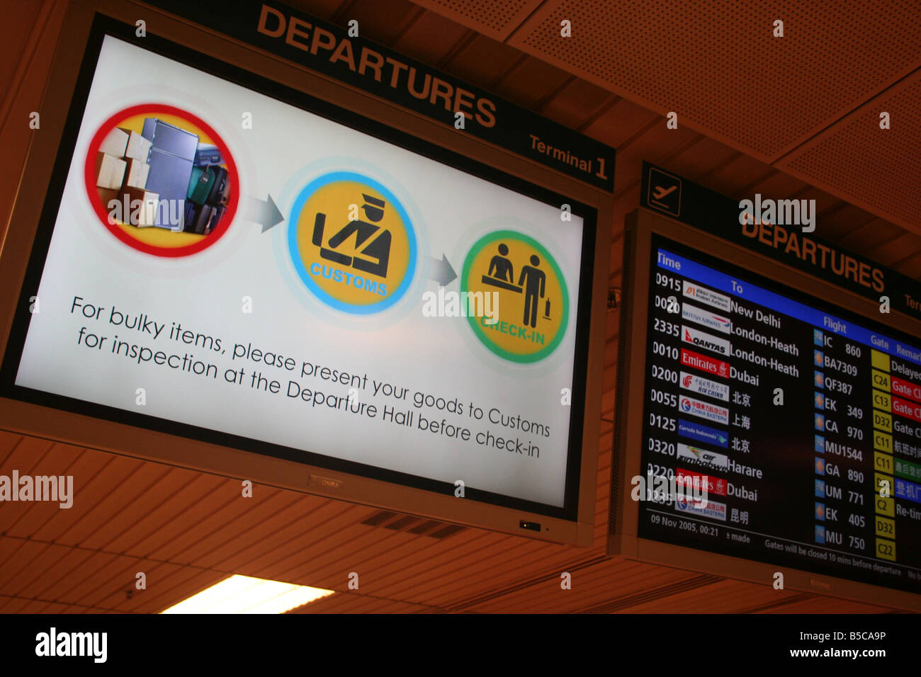 Changi Airport Security Screen Singapore Fareast Asia Stock Photo - Alamy