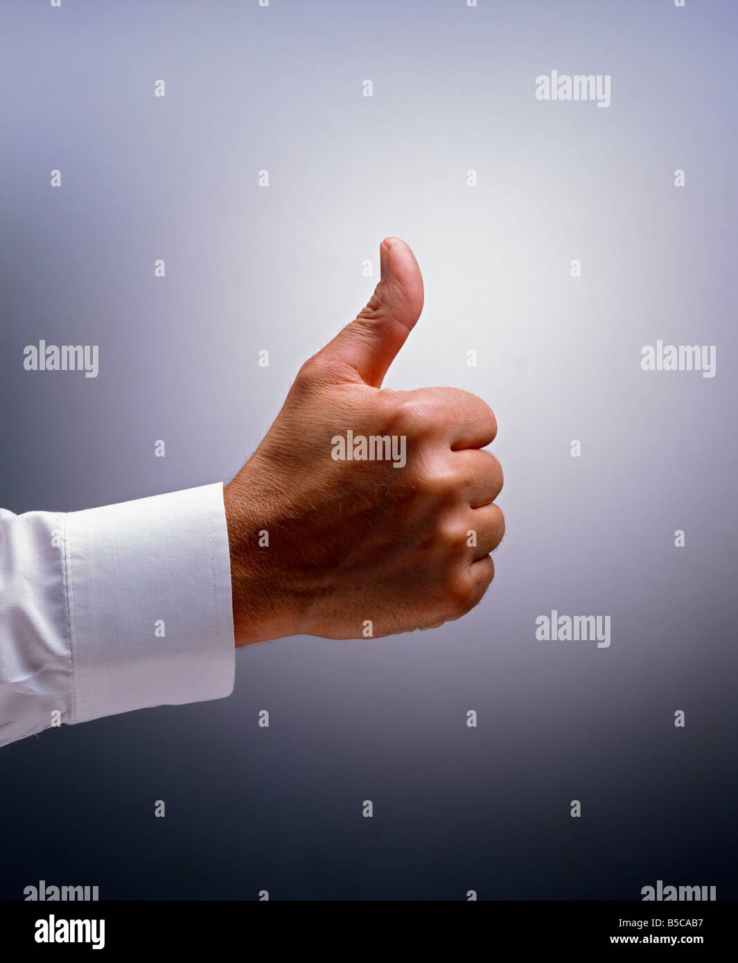 The thumbs-up sign for success progress and a good future Stock Photo ...