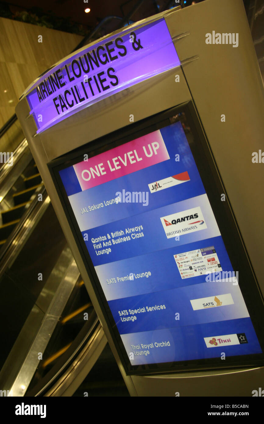 Changi Airport First Class Lounges Sign and signage Singapore Stock ...