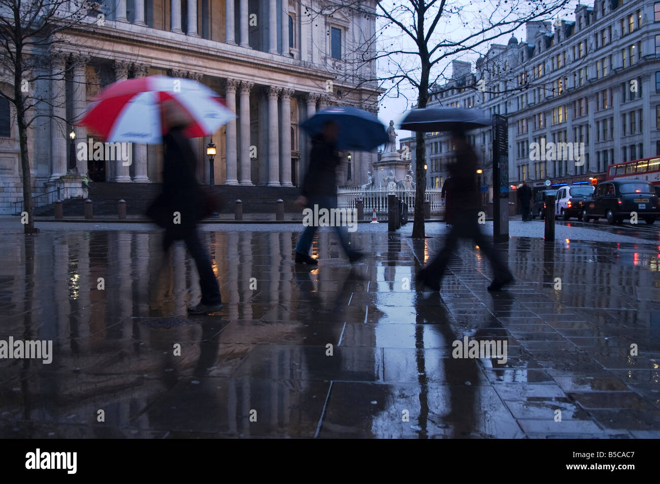 the west side of St Pauls Cathedral in the rain Stock Photo - Alamy