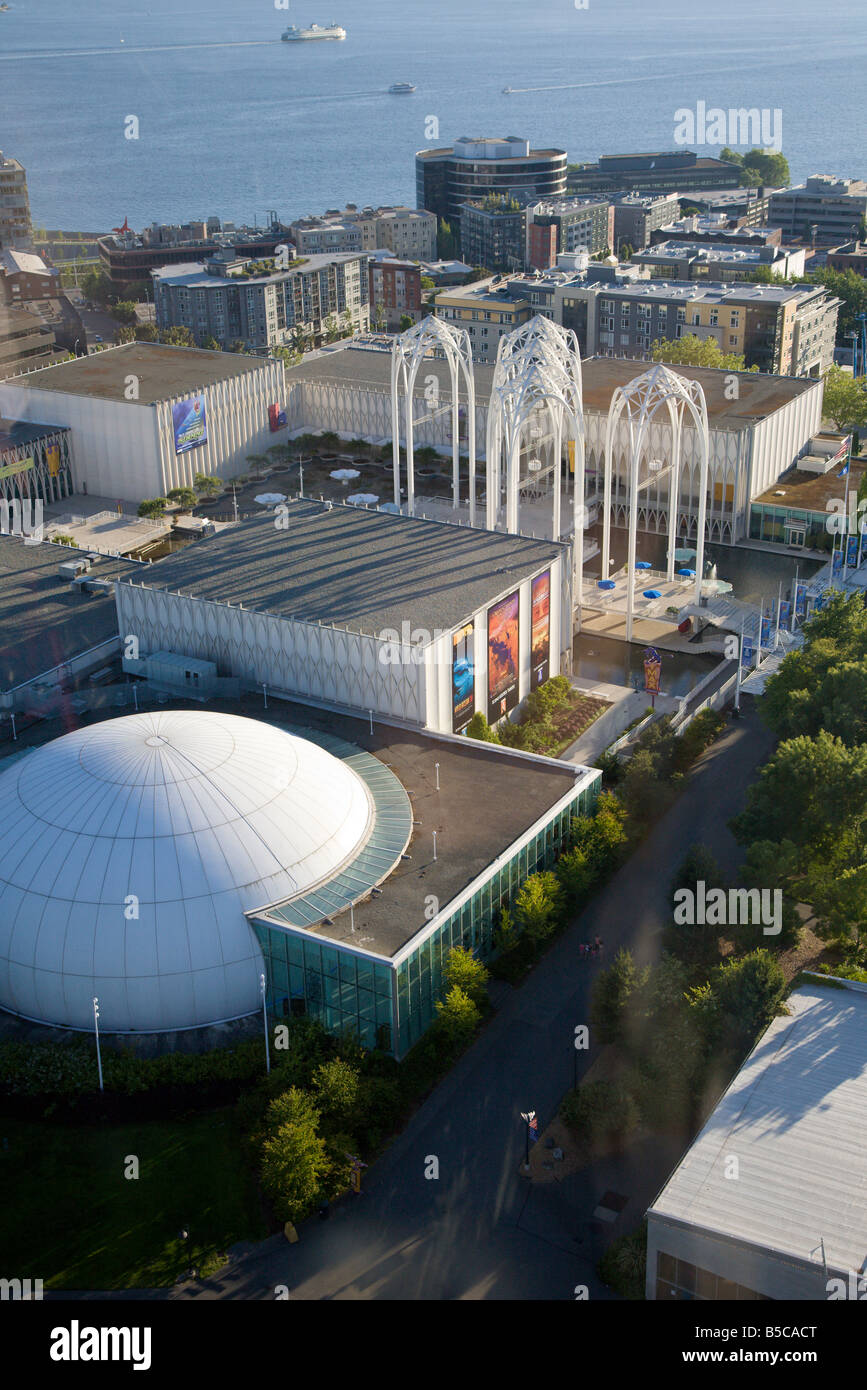 Aerial view of Seattle Center from Space Needle Stock Photo - Alamy