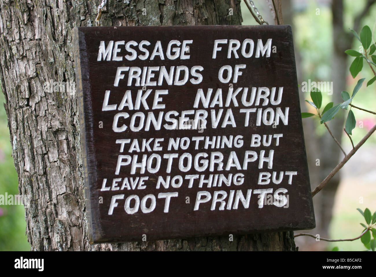 Conservation sign at Lake Nakuru, Kenya Stock Photo - Alamy