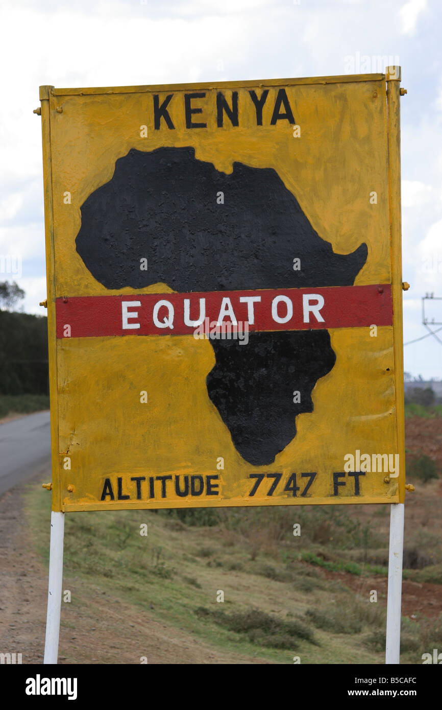 Crossing the equator sign in Kenya Stock Photo - Alamy