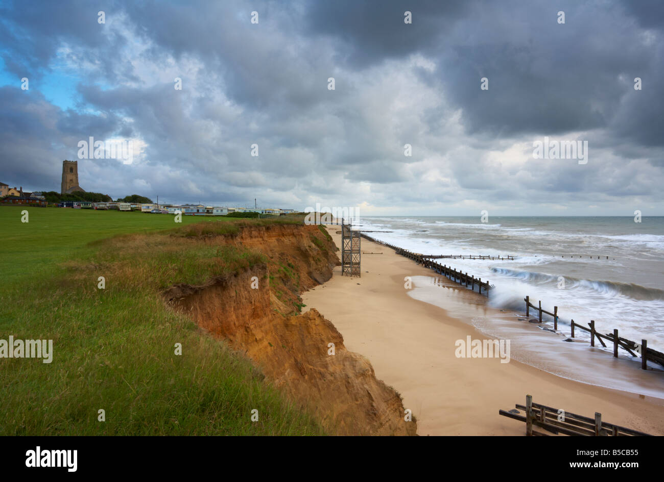 A view of Happisburgh on the Norfolk Coast on a moody morning Stock ...