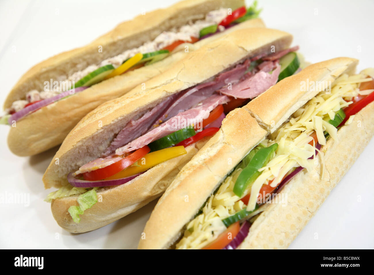 Assorted Filled Baguettes Stock Photo - Alamy