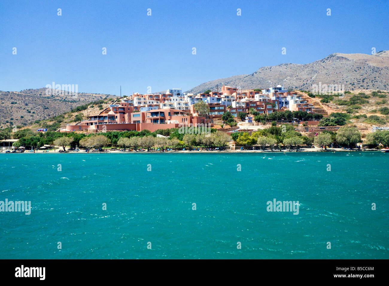 plaka from spainalonga island elounda crete lasithi greece Stock Photo ...