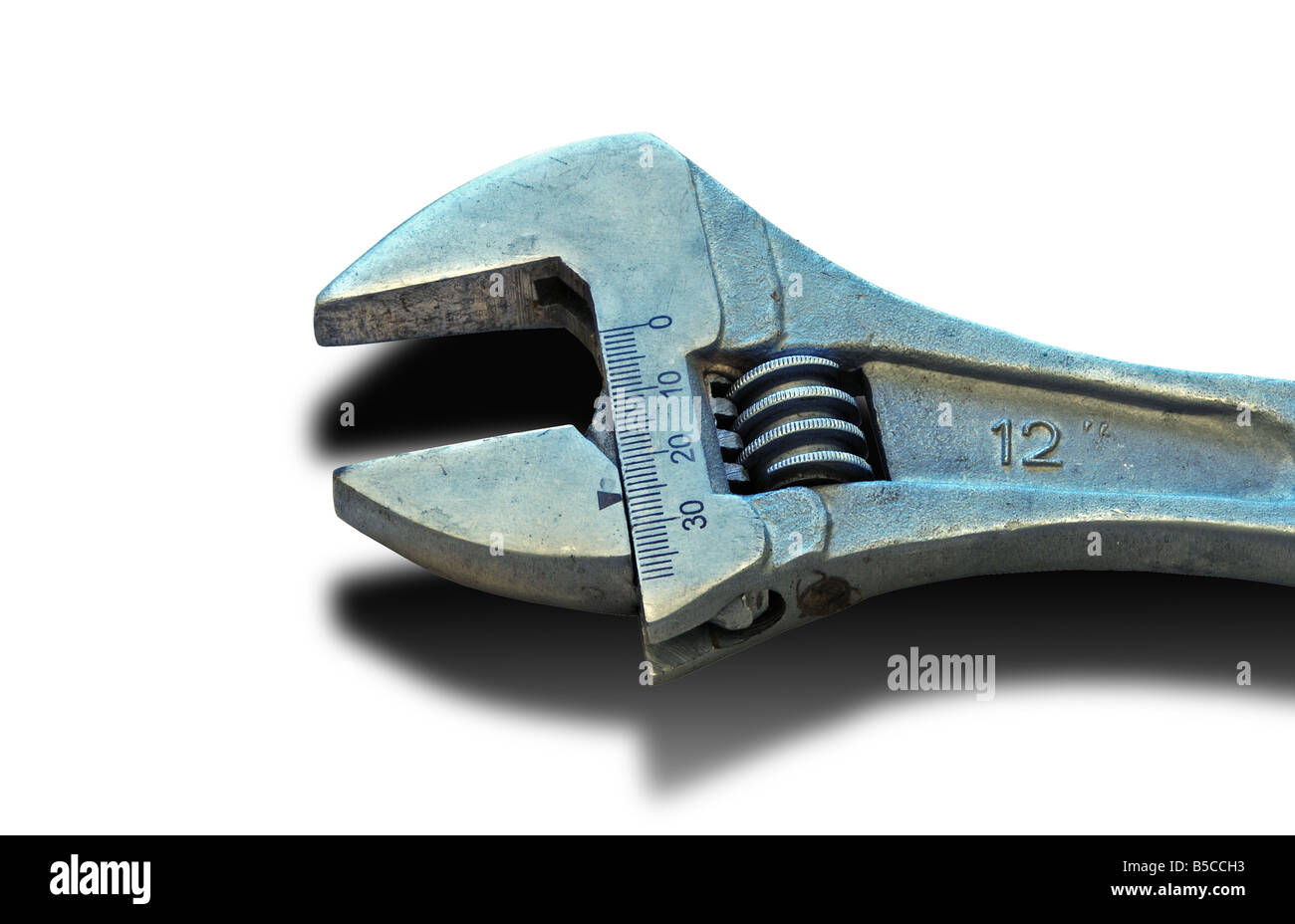 Screwdriver adjustable spanner isolated on white Stock Photo - Alamy