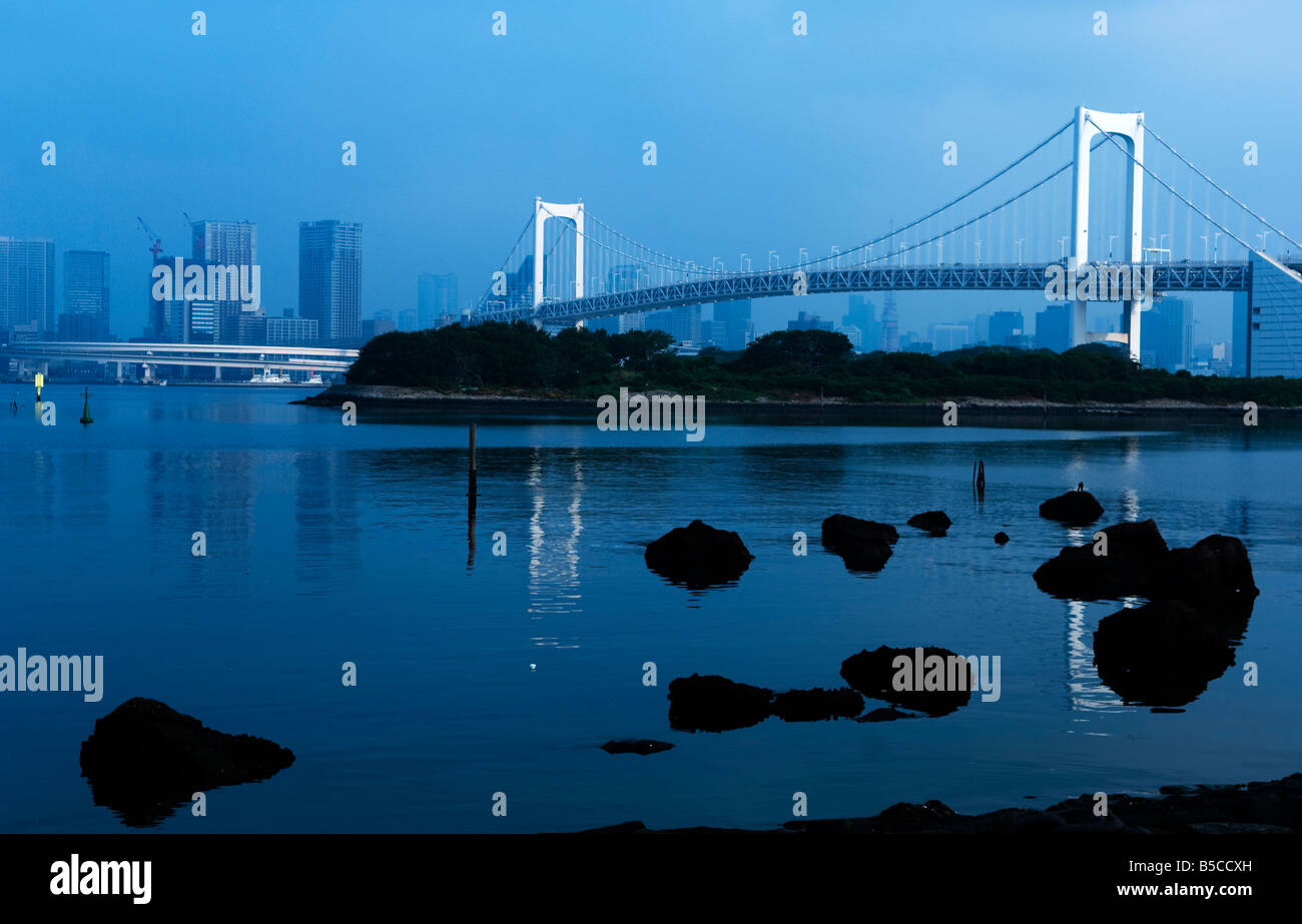 Rainbow suspension bridge Tokyo, Japan Stock Photo - Alamy