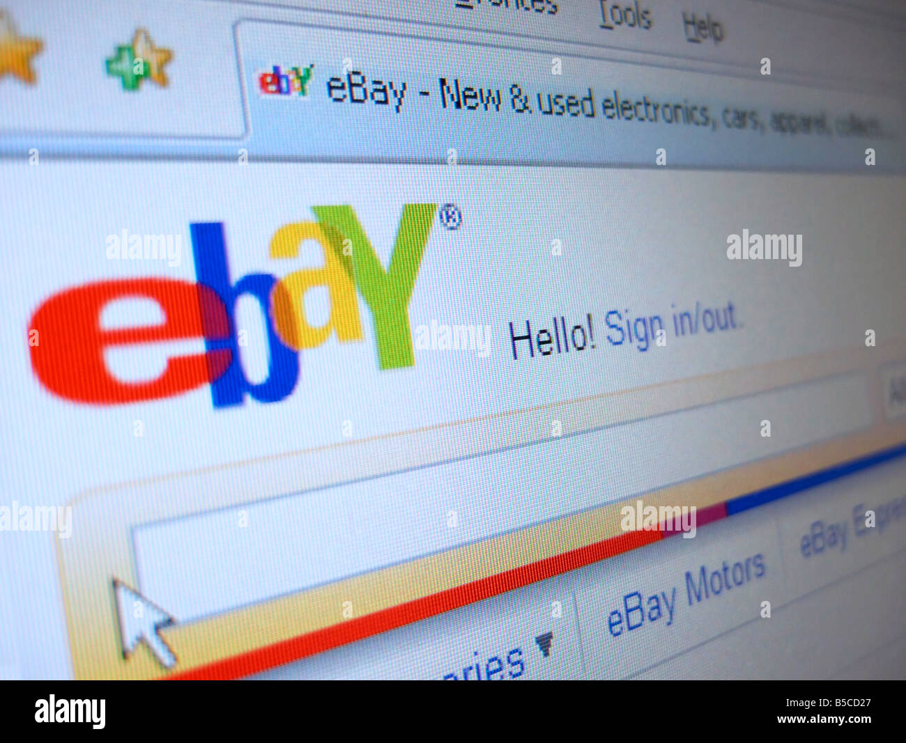 a photo illustration of global auction website ebay Stock Photo - Alamy