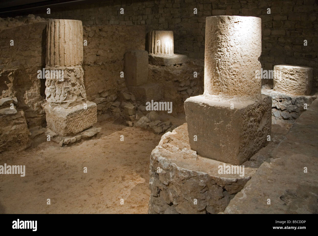 Church and necropolis at the Roman city of Barcino Barcelona Stock ...
