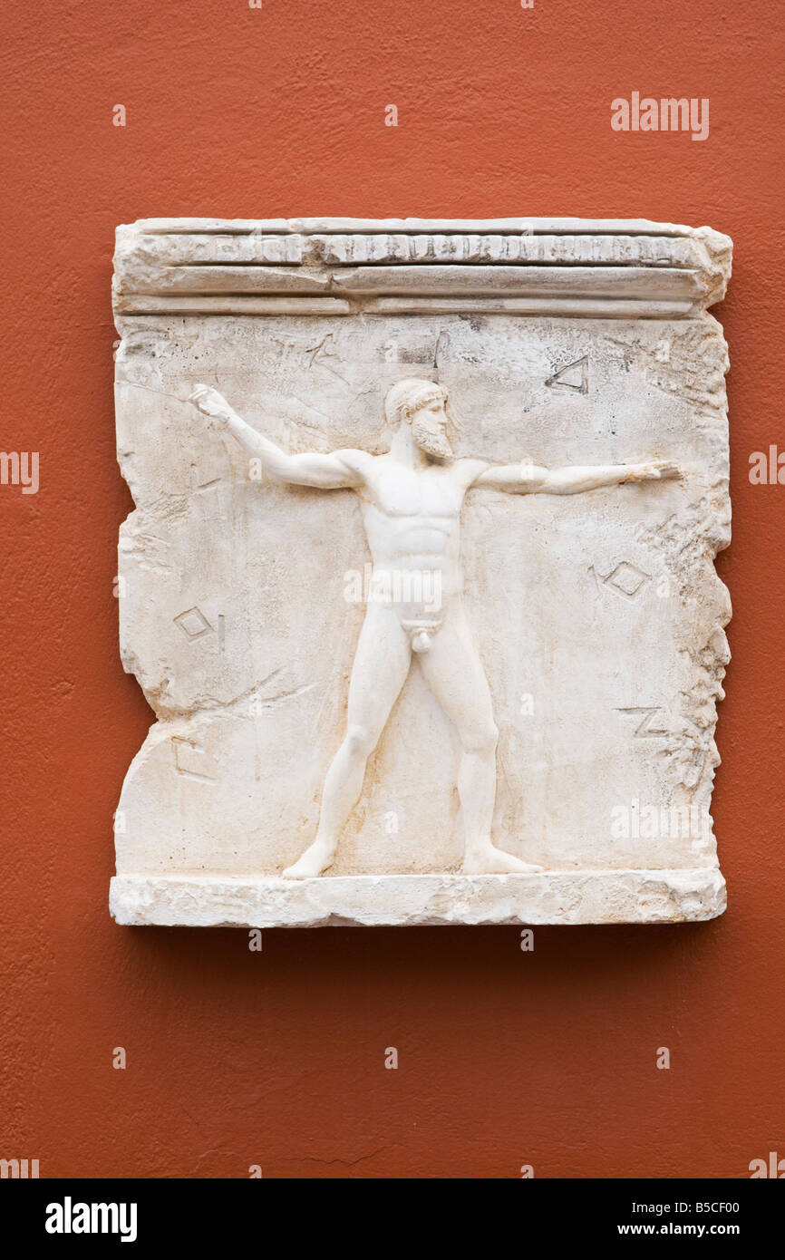 Carving of Greek figure, Rhodes, Greece Stock Photo - Alamy