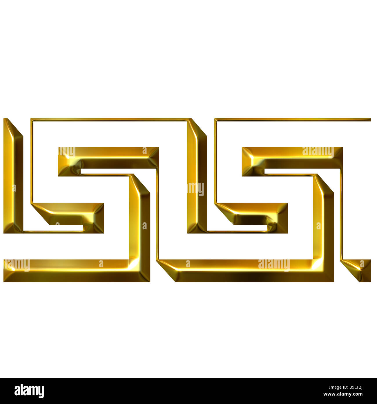 3D Golden Meander - Ancient Greek architecture decoration and symbol ...
