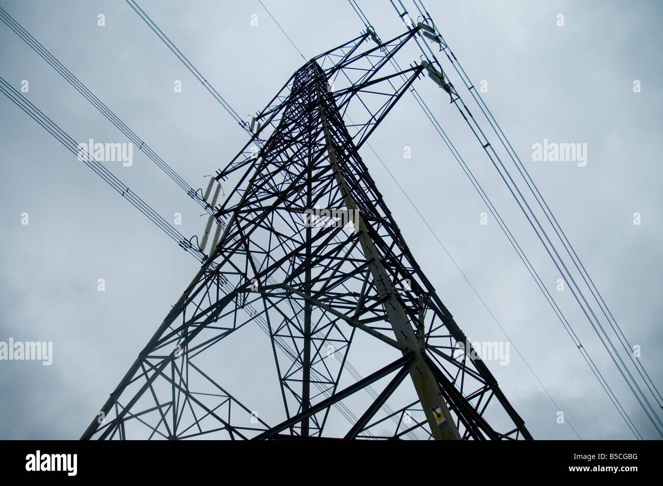 Electric pillon with wires in didcot Stock Photo - Alamy