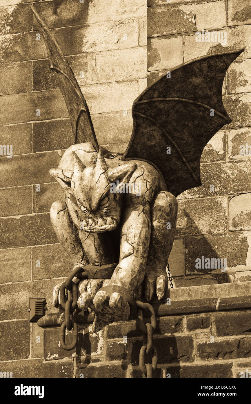 Gargoyle at the enterance to the Eastern State Penitentiary Stock Photo ...