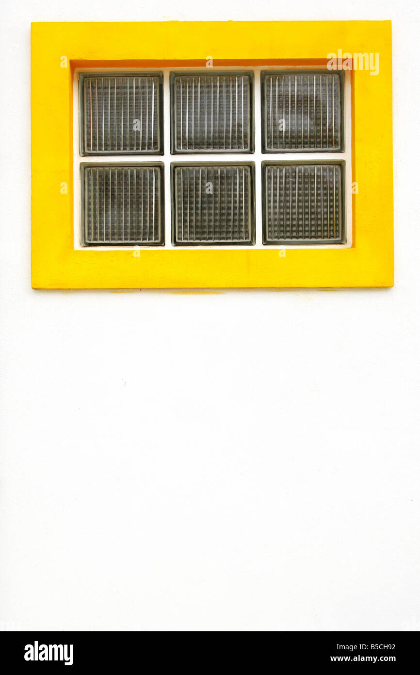 yellow window on white background with copyspace Stock Photo - Alamy