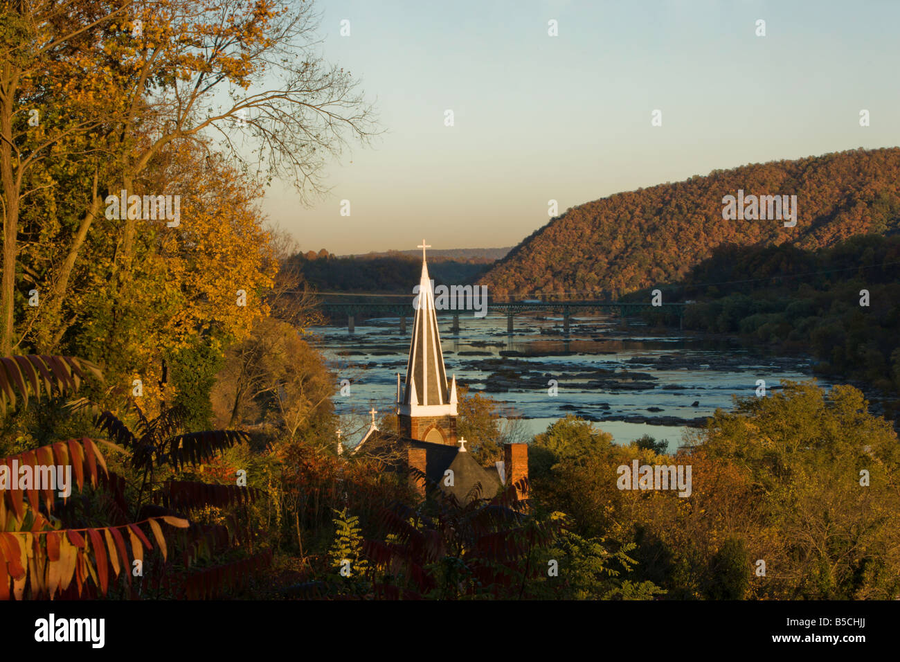 The view from Jefferson Rock in Harpers Ferry, West Virginia Stock ...