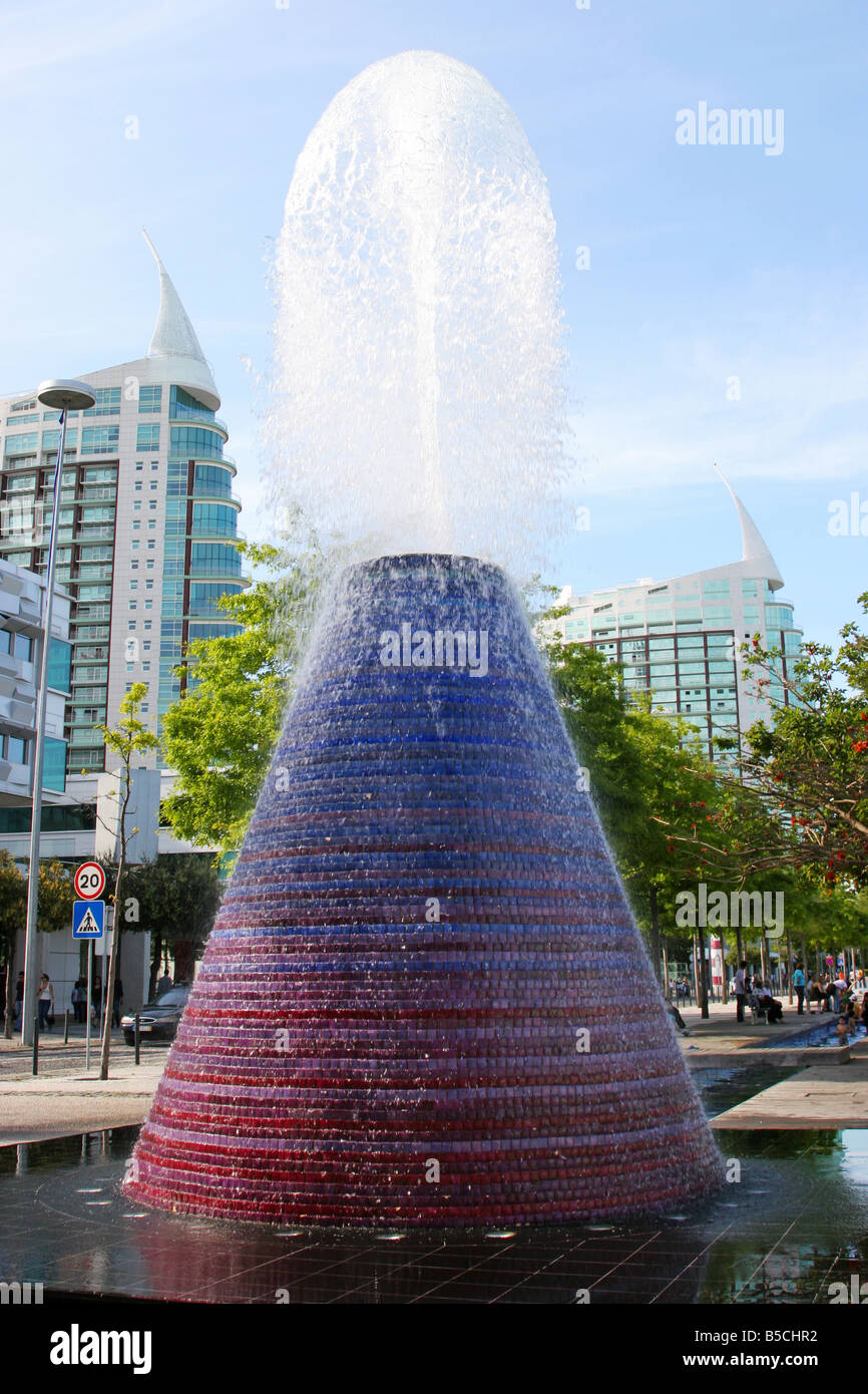 water volcano gushing on an urban park Stock Photo - Alamy
