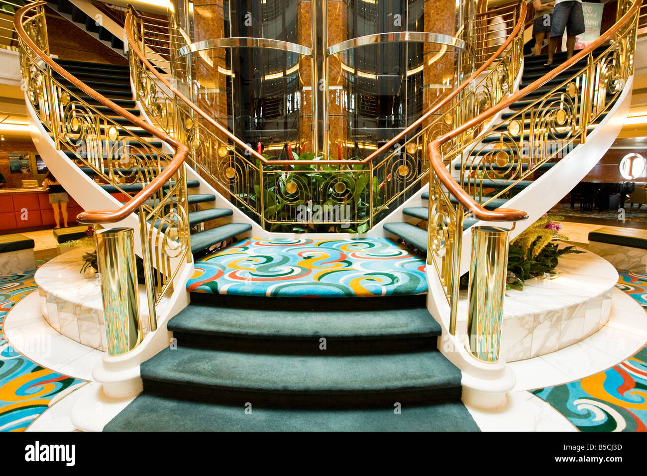 Interior stairs in a cruise ship Stock Photo - Alamy