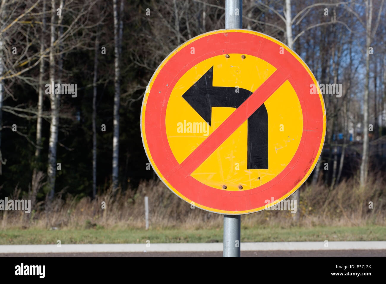 no left turn traffic sign Stock Photo - Alamy