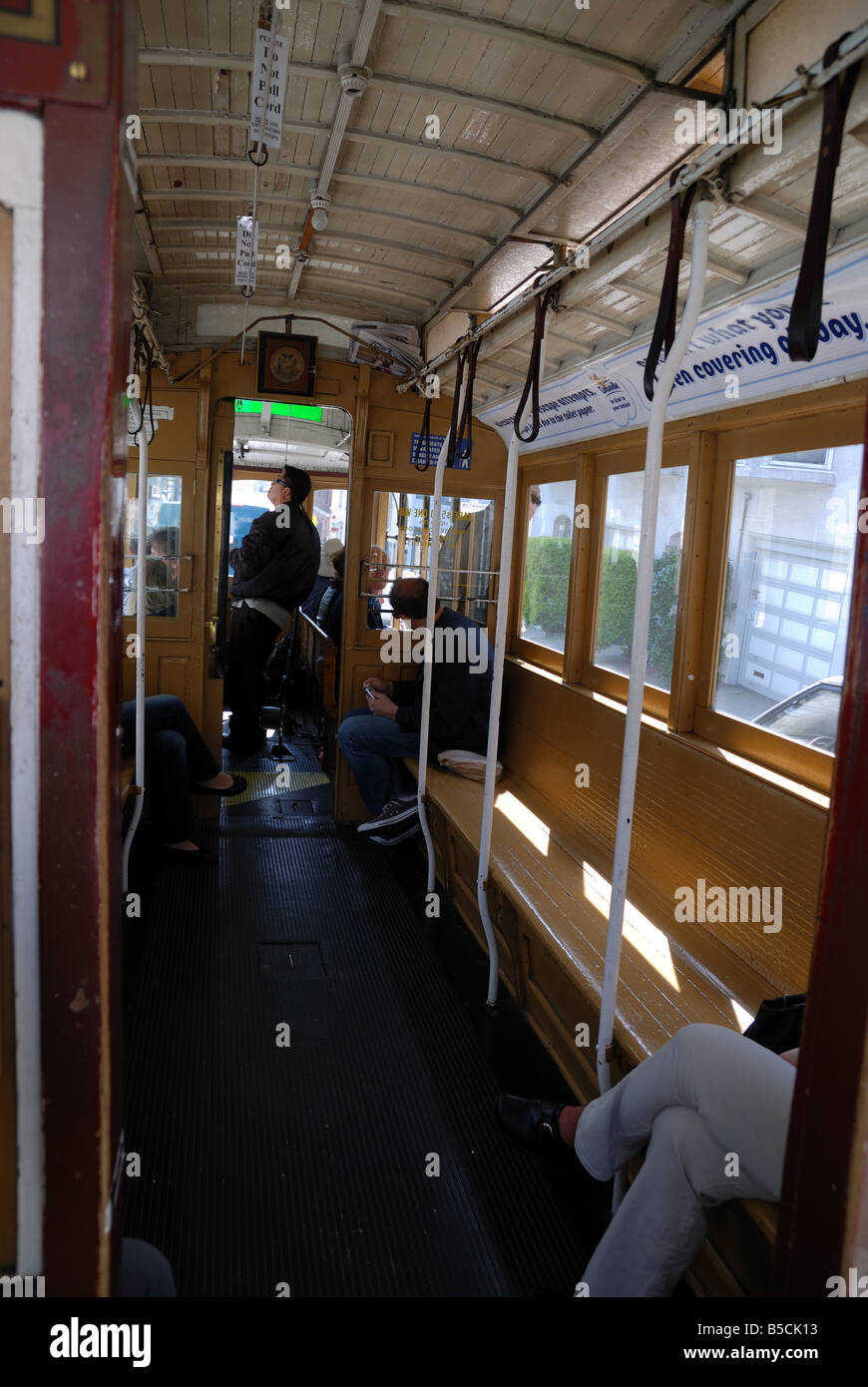 Inside of Cable Car San Francisco Stock Photo - Alamy