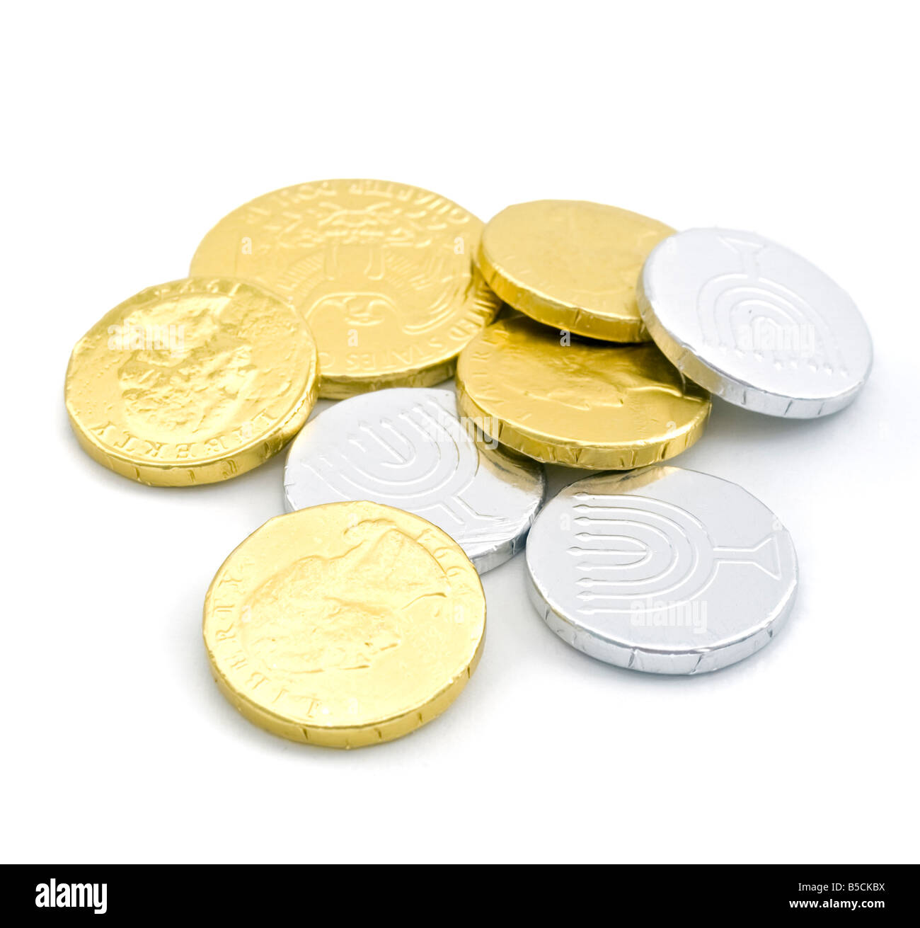 hanukkah gelt chocolate coines isolated on white Stock Photo - Alamy
