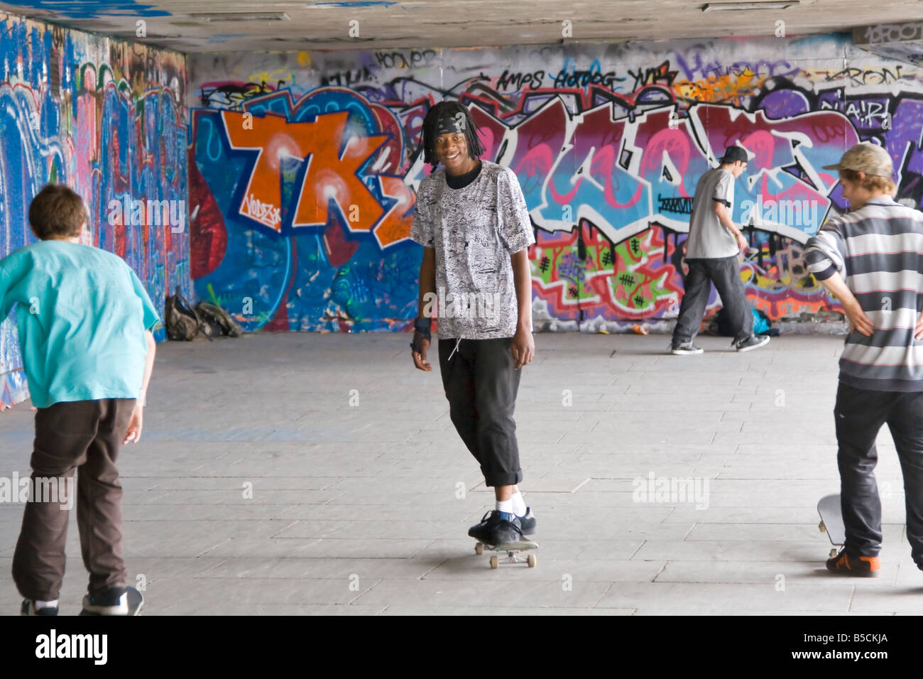 Skateboarders on the Southbank, London, UK Stock Photo - Alamy