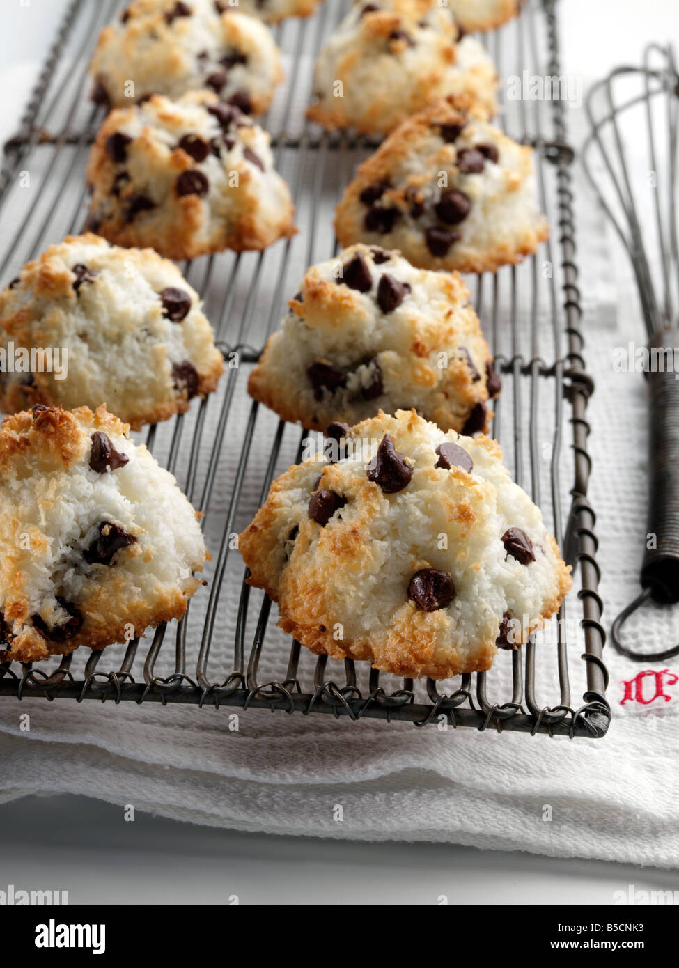 Coconut and chocolate stack cookies editorial food Stock Photo - Alamy