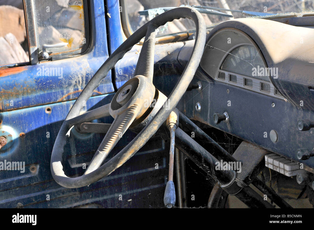 Inside an old rusty car in Old Superior, Arizona Stock Photo - Alamy
