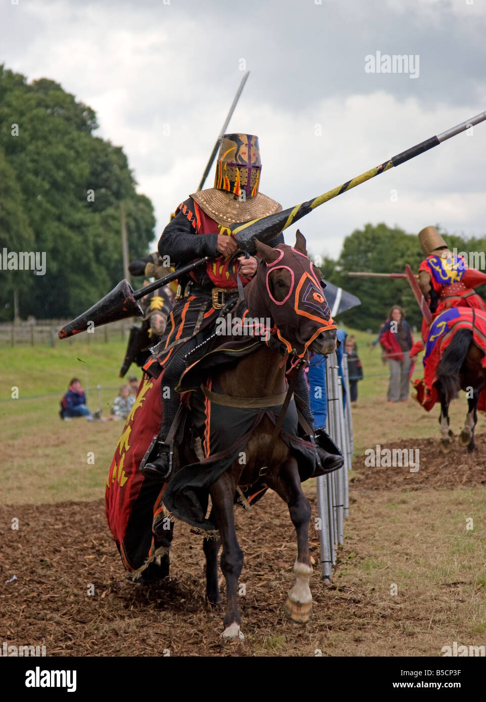 Knight on horse at a joust Stock Photo - Alamy
