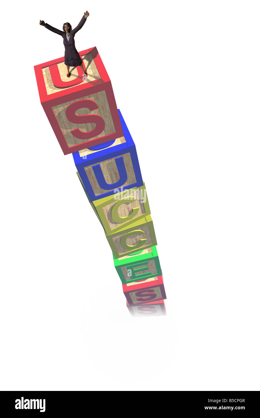 Woman on top of building Cut Out Stock Images & Pictures - Alamy