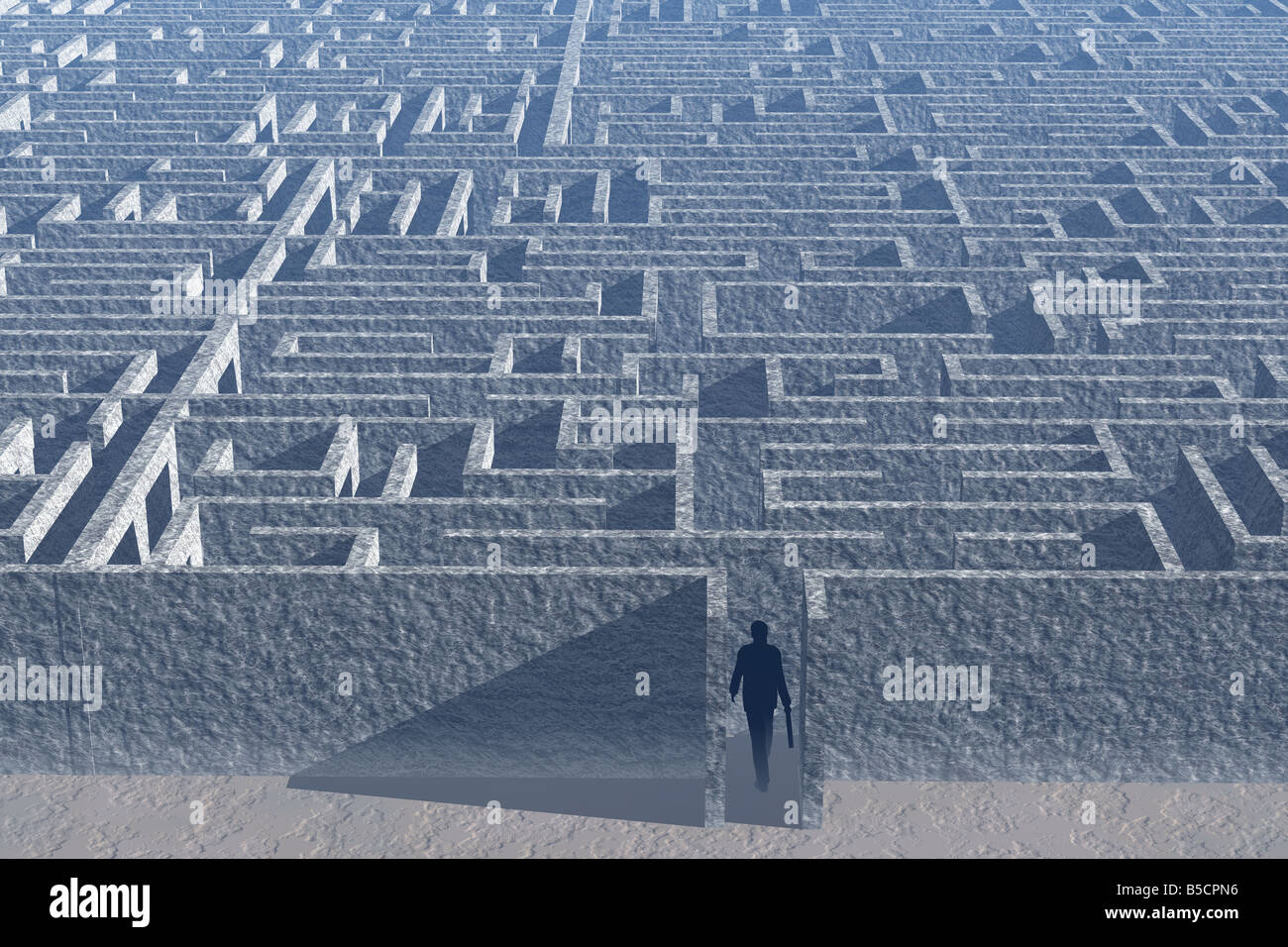 Businessman entering a maze Stock Photo - Alamy