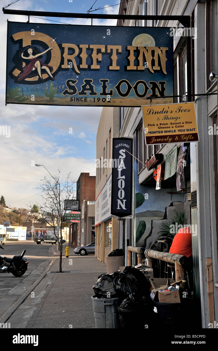 Drift Inn Saloon in Globe Arizona. Garbage outside ready to be picked ...