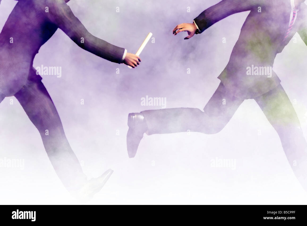 Businessmen running a relay race Stock Photo - Alamy