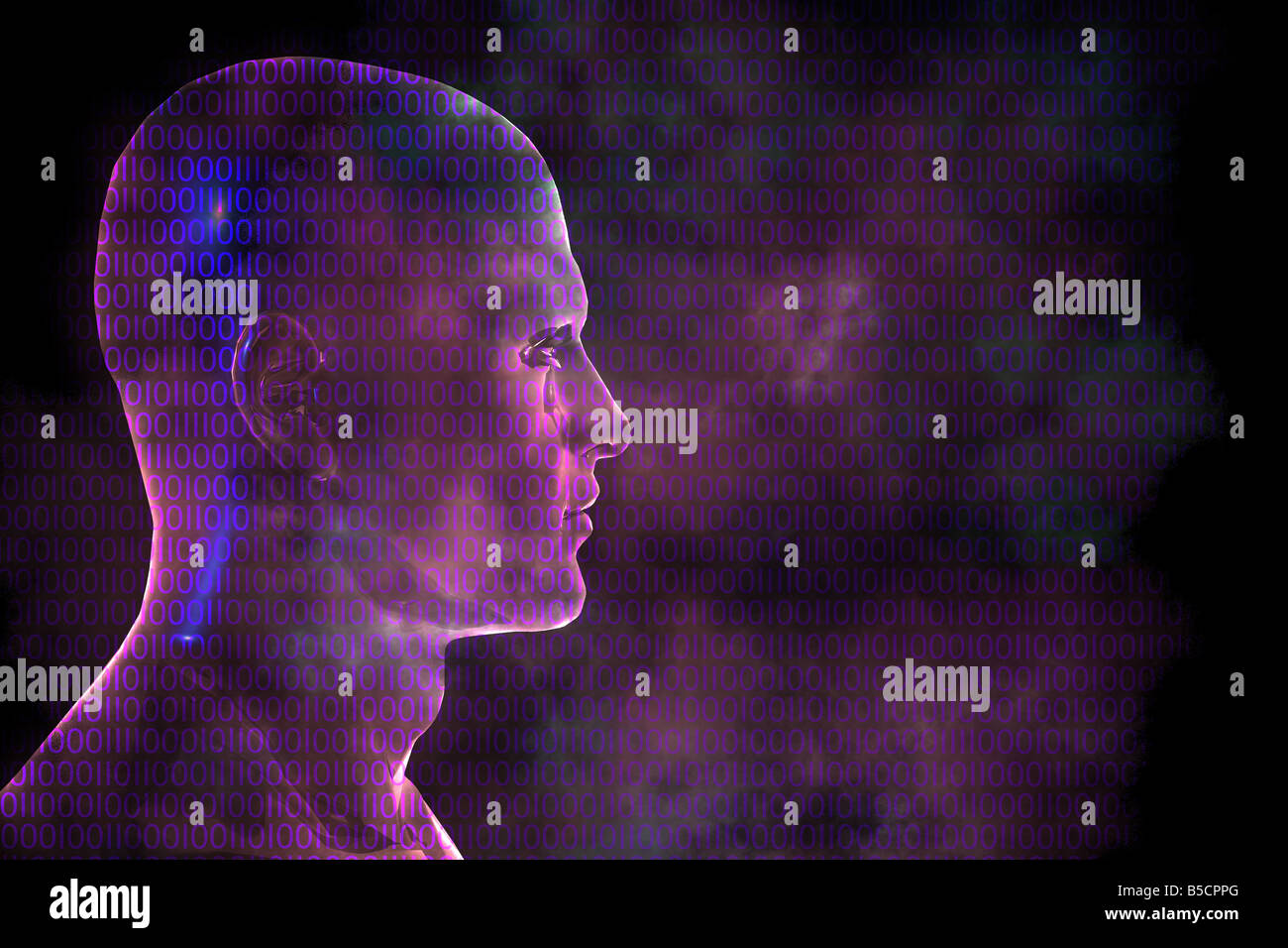 Digital man with binary code Stock Photo - Alamy