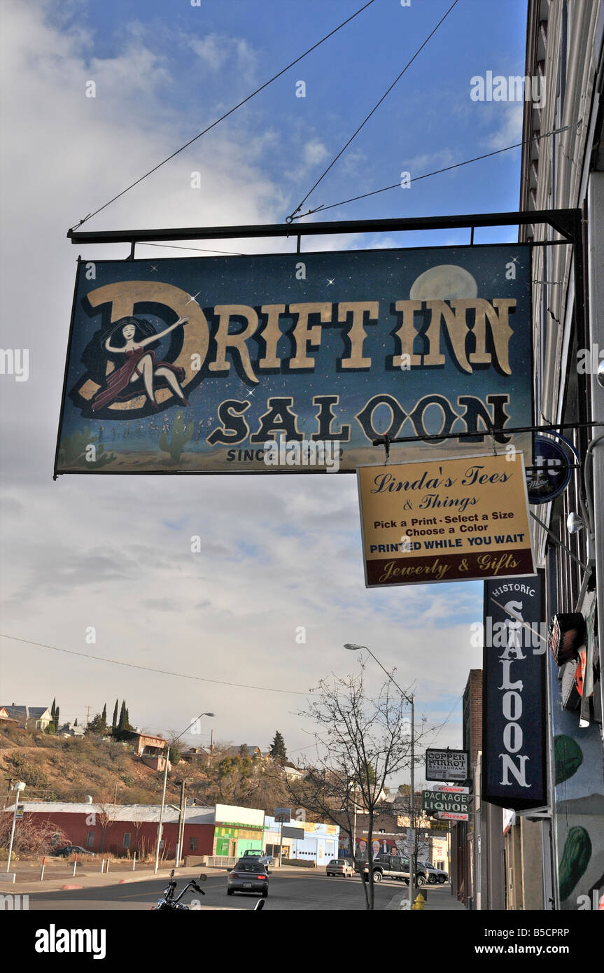 Drift Inn Saloon sign on the High Street in Globe, Arizona Stock Photo ...