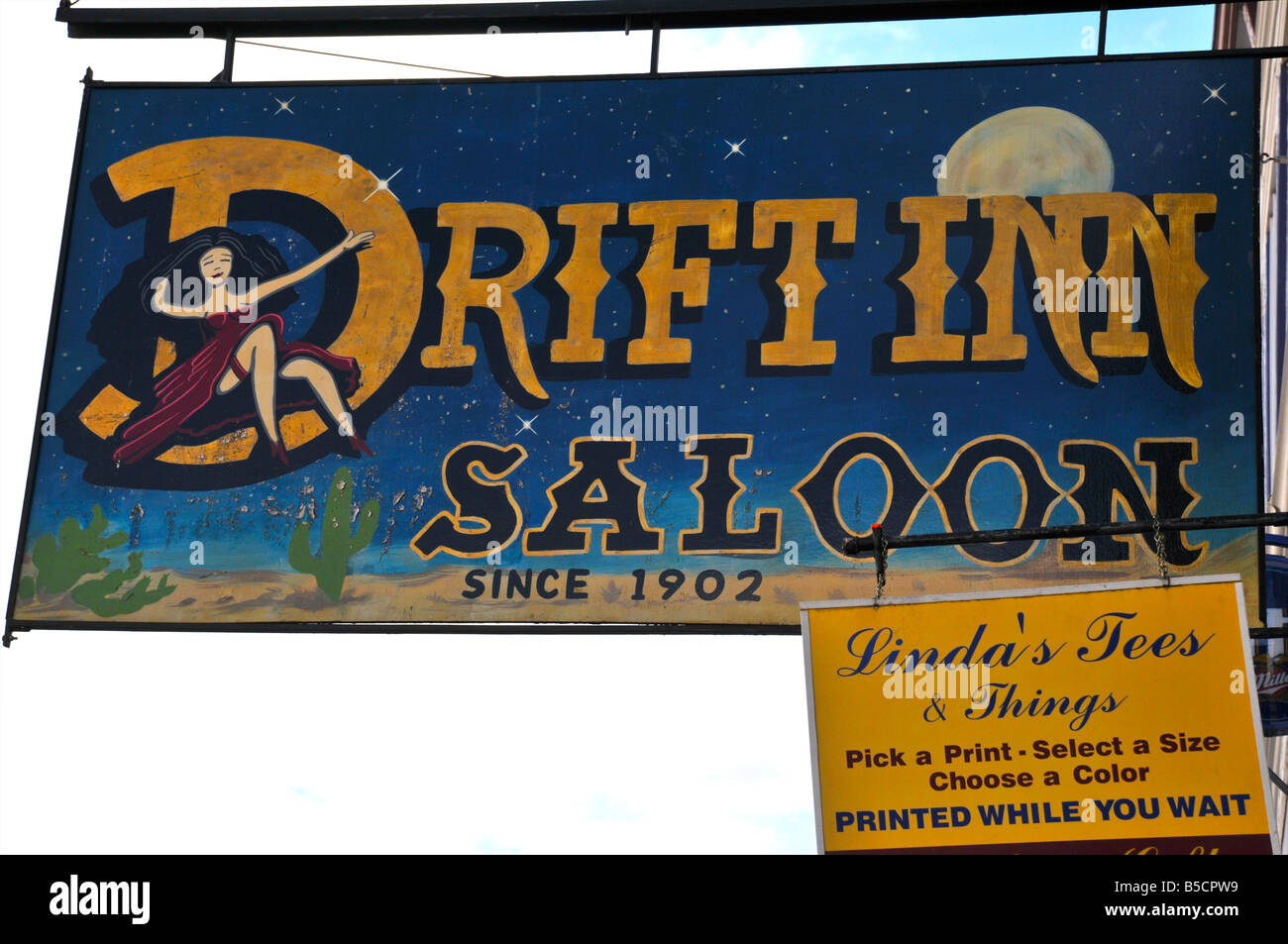 A sign for the Drift Inn Saloon (since 1902) in Globe, Arizona Stock ...