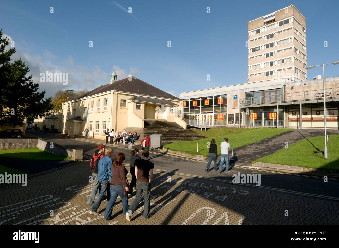 Students outside the student union building on the campus of Trinity ...