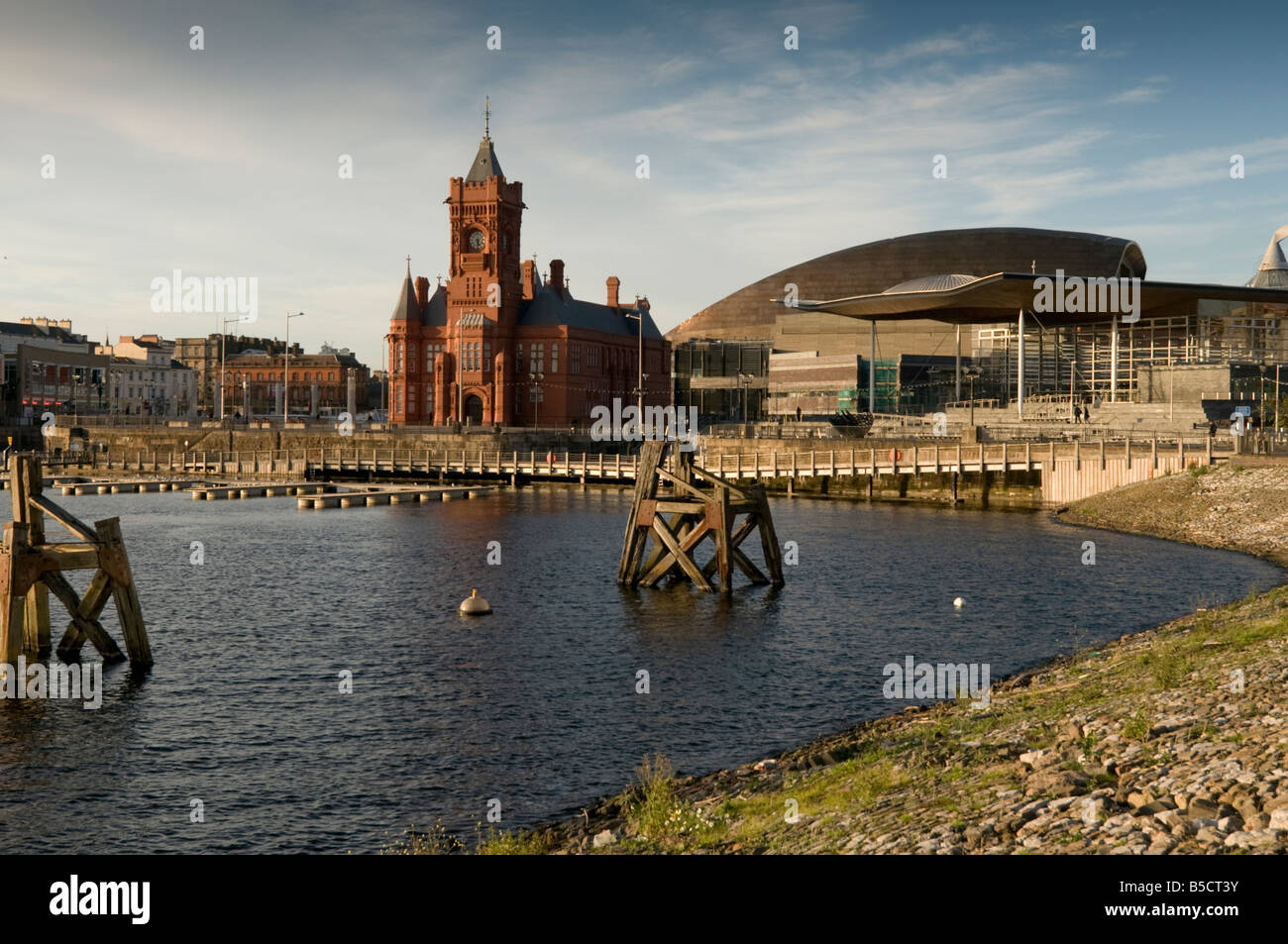 Cardiff Bay waterfront Welsh Assembly building Wales Millennium Centre ...