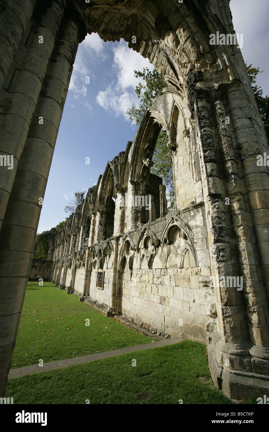 City of York, England. Abbey of St Mary is a medieval Benedictine abbey ...