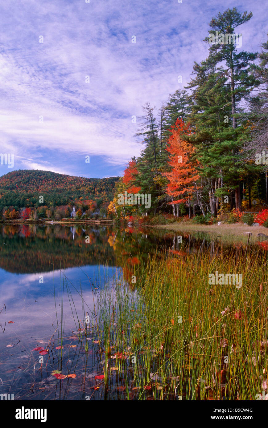 Autumn Color On Crystal Lake and New England Town Eaton Center New ...