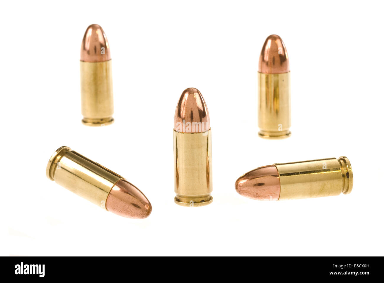 Bullets for a revolver pistol isolated on a white background Stock ...
