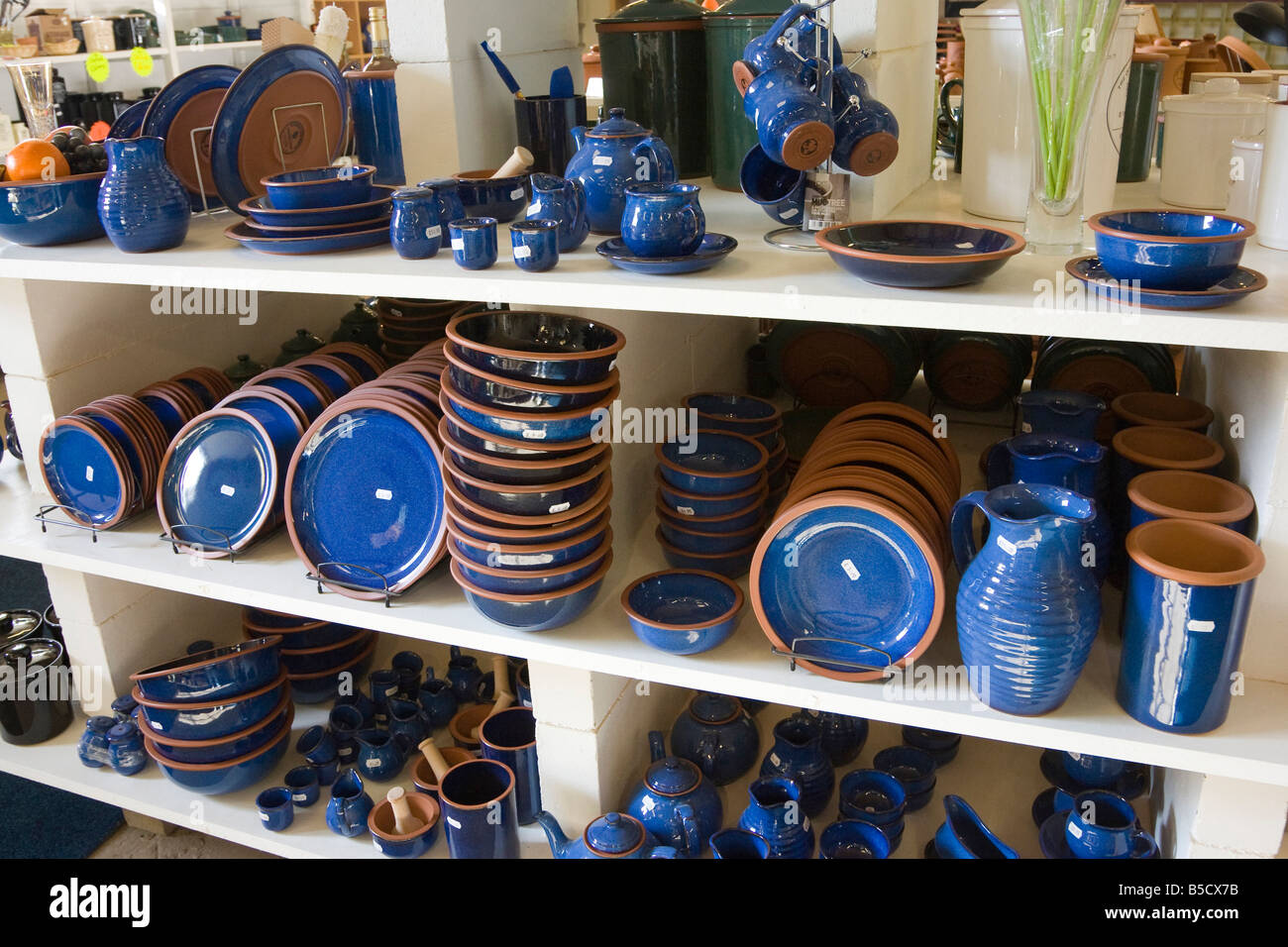 blue earthenware pottery at Henry Watson Potteries at Wattisfield in ...