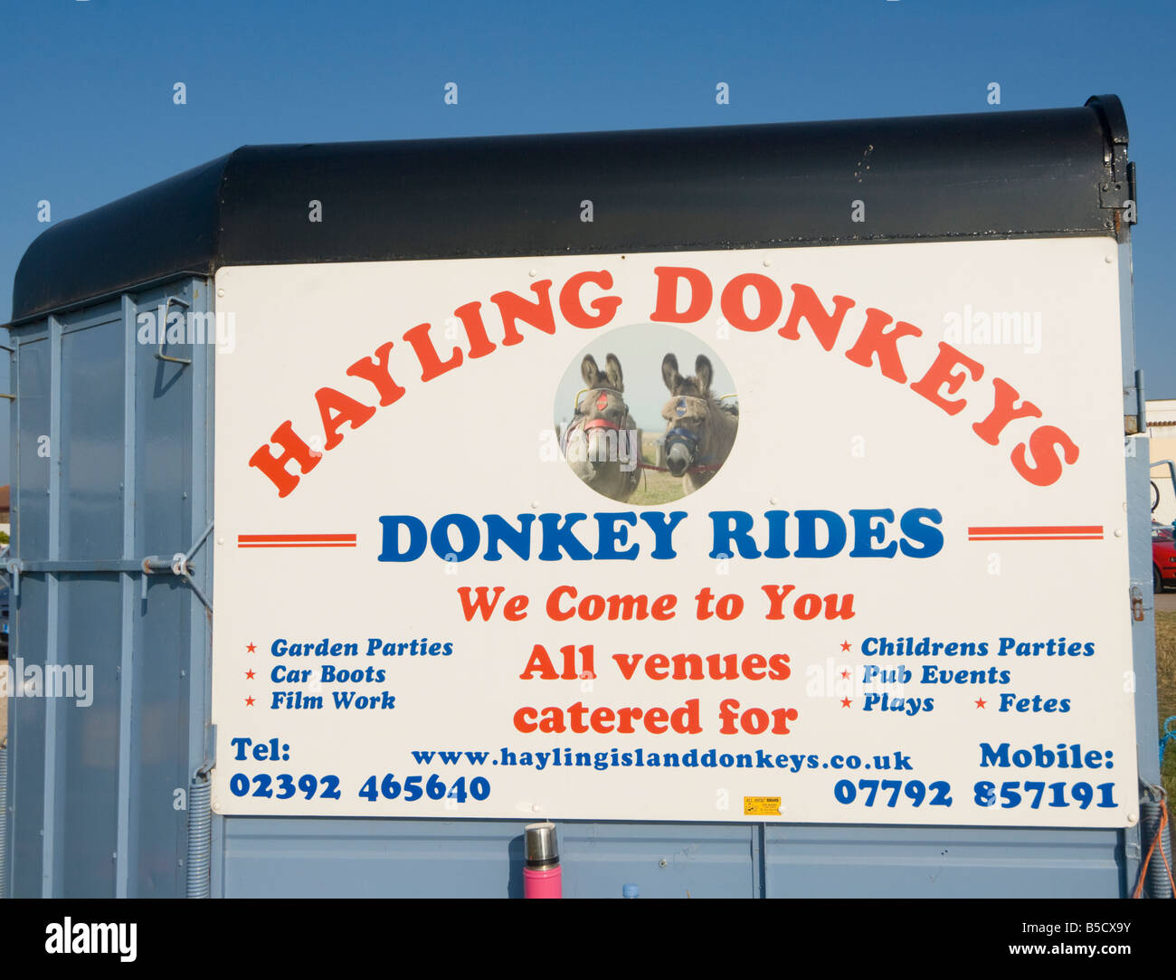 Donkey Rides Sign Hayling Island Hampshire UK Stock Photo - Alamy
