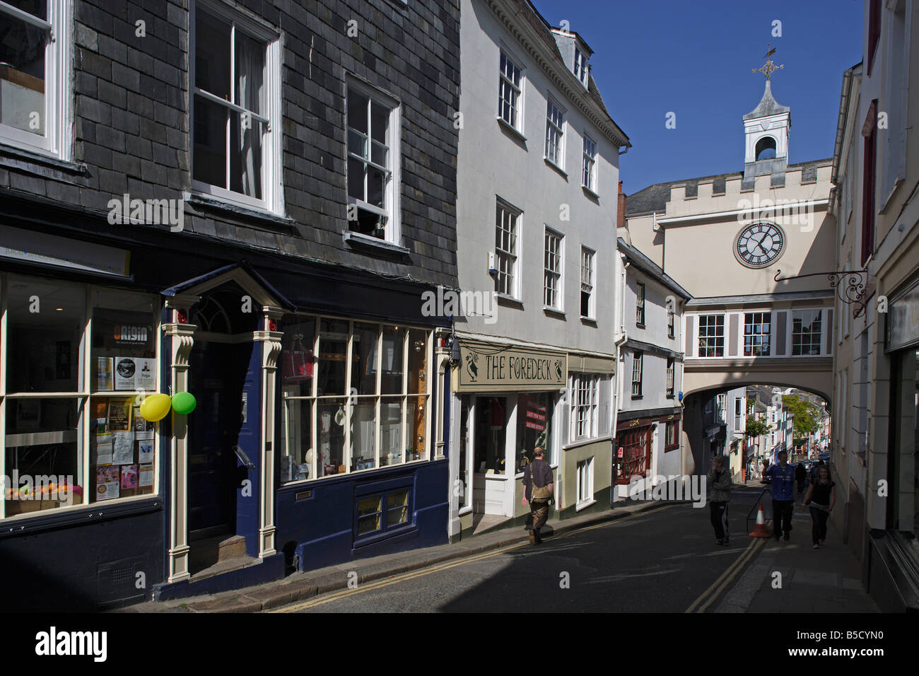 Totnes East Gate remodelled in 1837 Main Fore street merchant houses ...