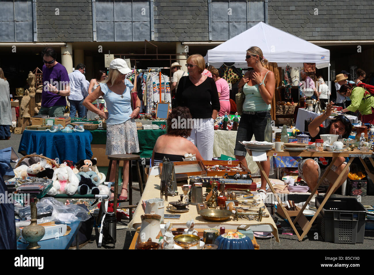 Totnes flea Market Devon UK Stock Photo - Alamy