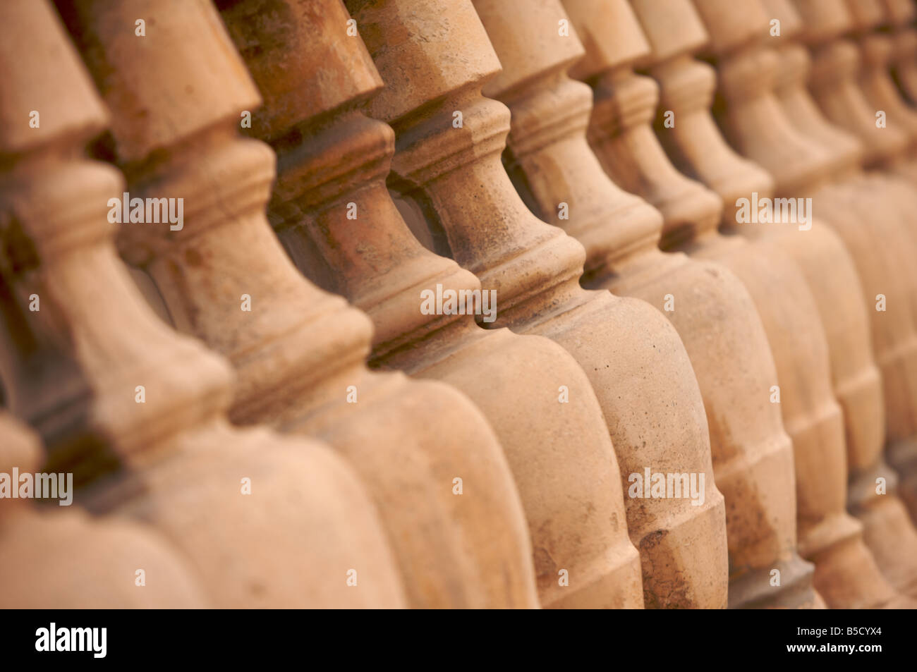 Columns part of a wall Stock Photo - Alamy