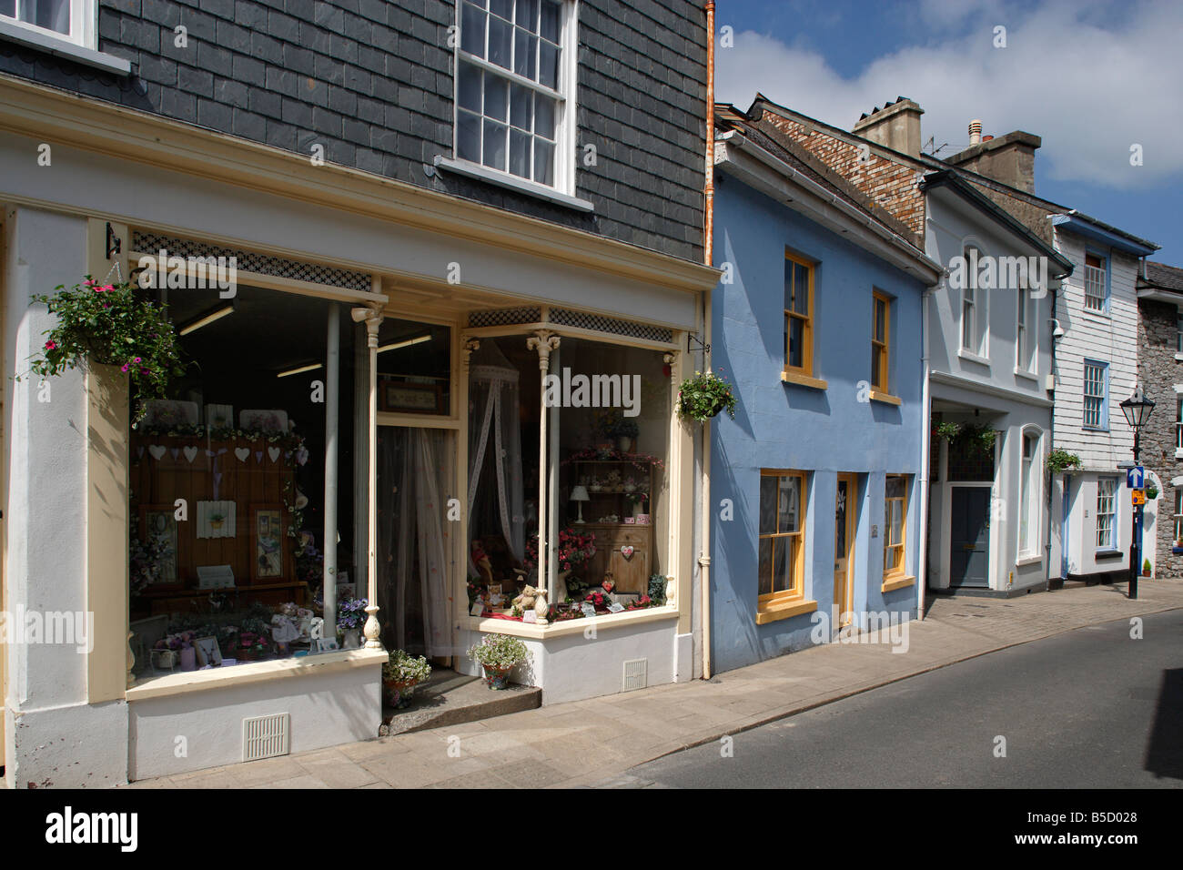 Buckfastleigh Fore Street typical houses Devon UK Stock Photo - Alamy