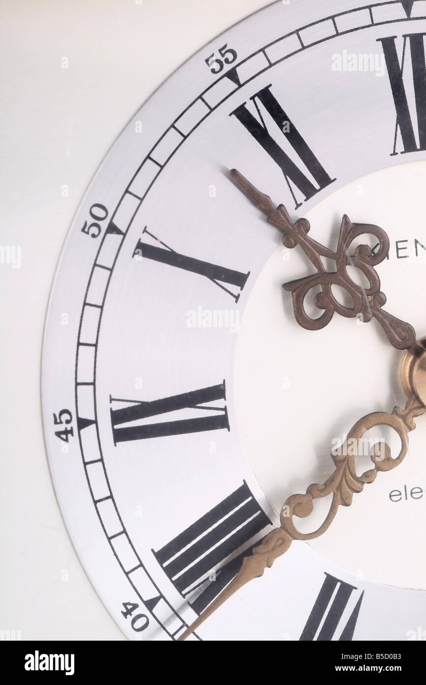 old clock closeup white background isolated Stock Photo - Alamy