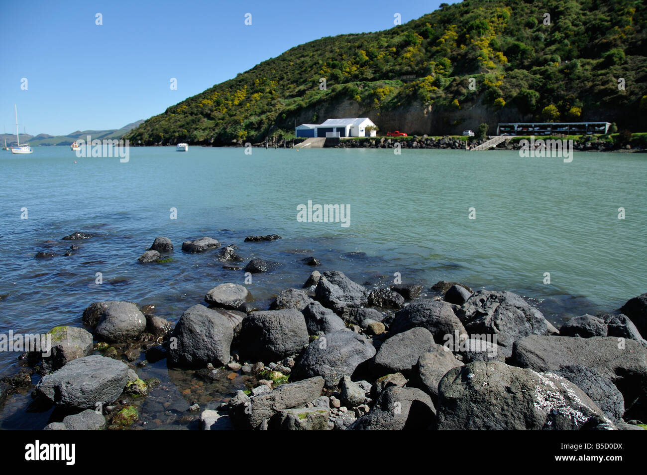View across Cass Bay,Port Hills, Banks Peninsula, New Zealand Stock ...
